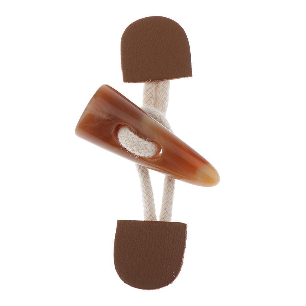 6x PU Leather Toggle Buttons Duffle Coat Closure with Cord | eBay