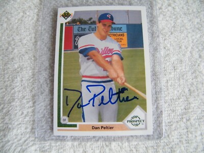 1991 UPPER DECK #69 DAN PELTIER - Signed Autographed Card TEXAS RANGERS ...