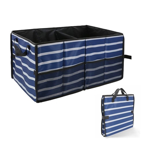 75L Foldable Car Storage Box Dual Compartments Trunk Organizerfor SUV ...