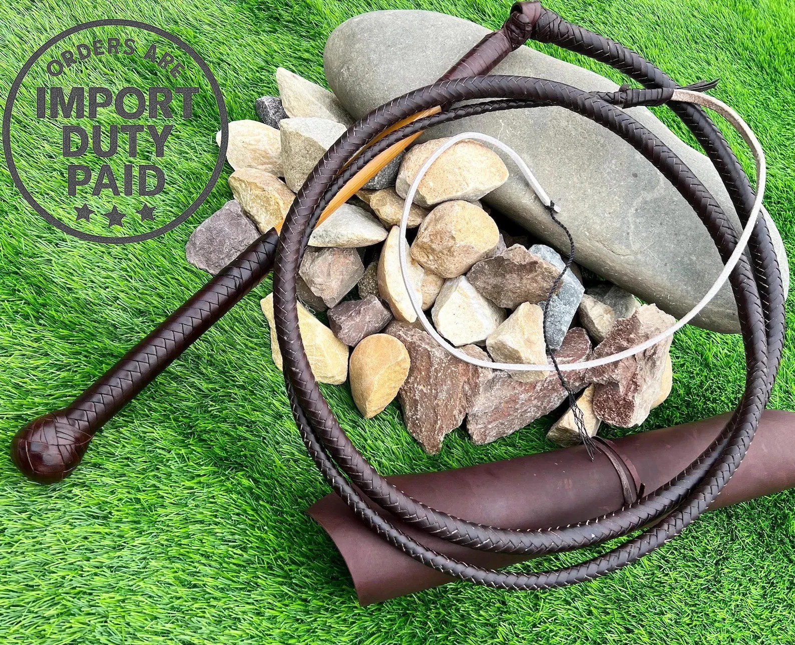 3ft to 14ft Australian Stock Whip in Kangaroo/ Cowhide/ Goat Leather ...