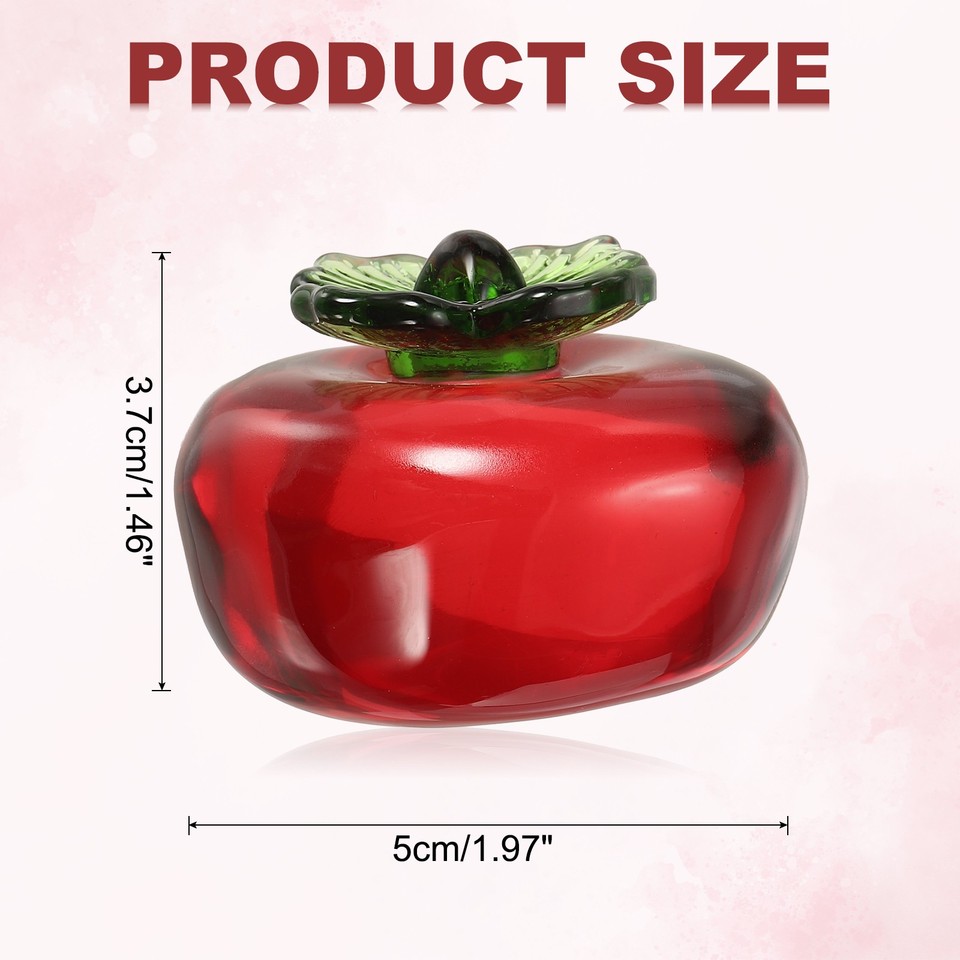 Crystal Persimmon Ornaments, 2.0" Artificial Crystal Fruit Figurine ...