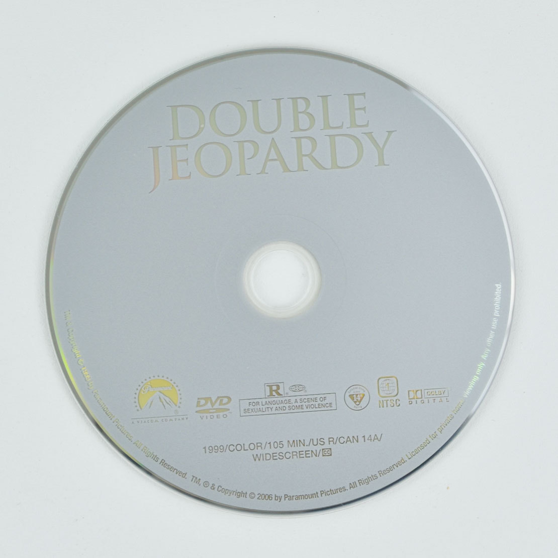 Double Jeopardy (DVD, 2000) Ashley Judd, Tommy Lee Jones - DISC ONLY ...