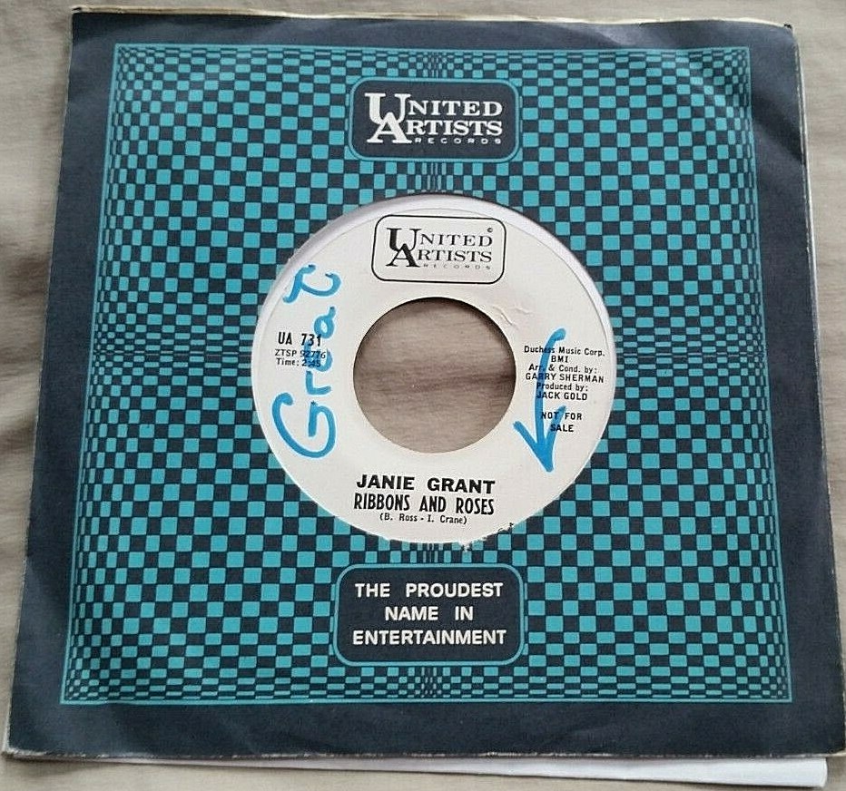 Janie Grant - Ribbons and Roses/Too Young for Me 45 UA Promo teen ...