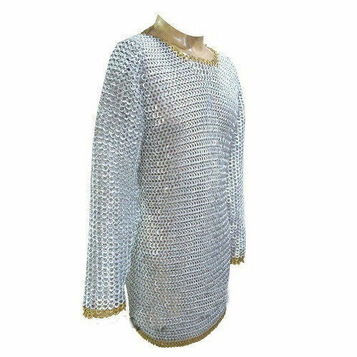 Aluminum Chainmail Armor Riveted Chain mail Shirt Hauberk With Brass ...