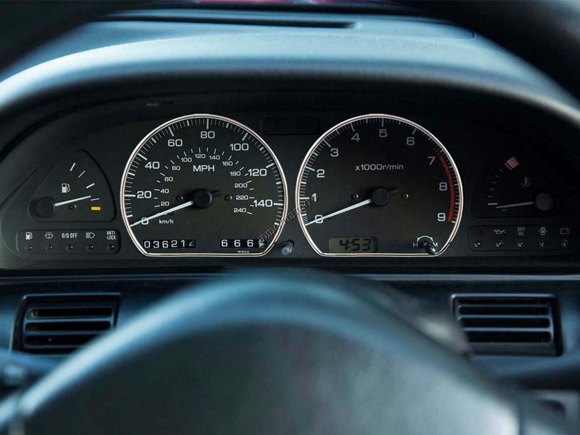 For Nissan 200SX S13 89-94 Chrome Cluster Gauge Dashboard Rings Speedo ...