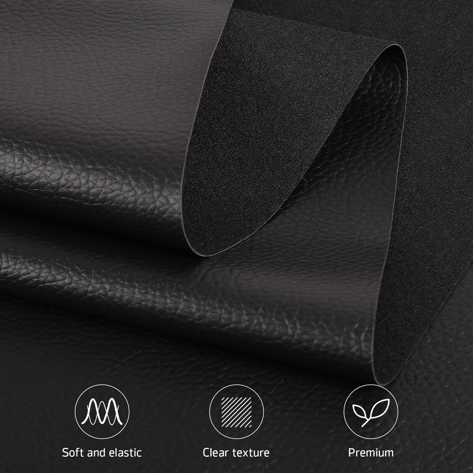 54 inch Black Marine Vinyl Fabric By the Yard Faux Leather Upholstery ...