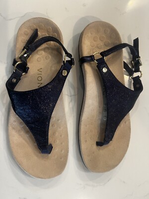 Vionic Kirra Blue Purple Metallic Womens Comfort Sandals womens size 8 ...