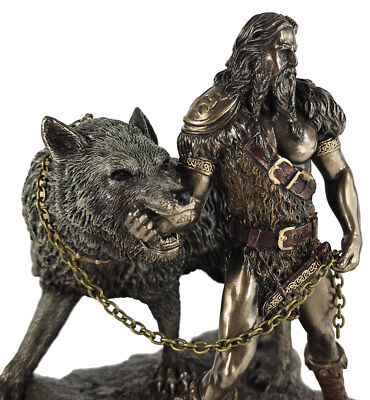 10 1/2" Tyr Binding With Fenrir Viking Norse Mythology God Bronze ...
