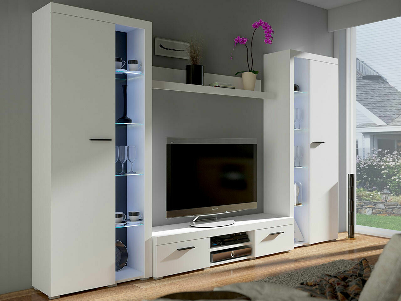 White Wall Units For Living Room | Baci Living Room