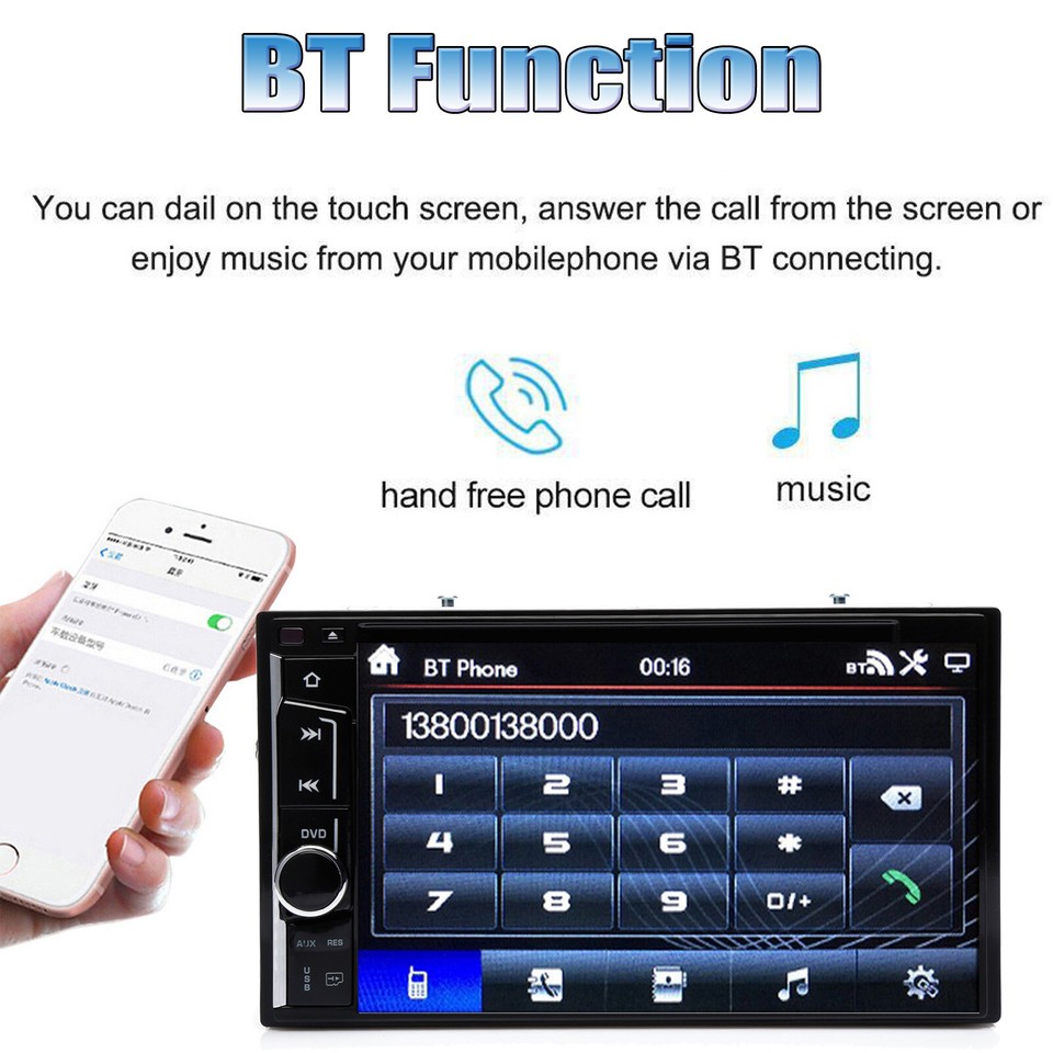 Car Stereo Radio for GPS CD DVD USB Player 2DIN Mirror Link for IOS ...