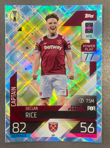 DECLAN RICE 2022-23 TOPPS MATCH ATTAX CRYSTAL - 56 | eBay