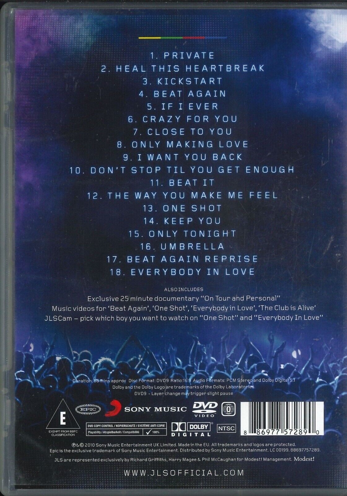 JLS: Only Tonight - Live from London (2010) DVD | eBay