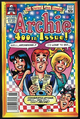 Archie #400 newsstand NM- Archie Comics 1992 prom date? Betty ...