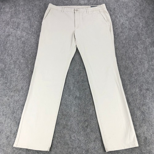 Bonobos Pants Mens 36x34 Beige Slim Fit Trouser Chino Casual Flat Front ...