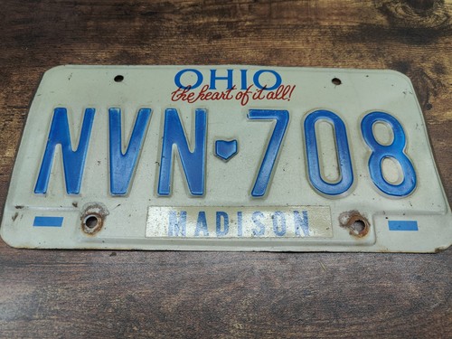 OHIO 💙 License Plate Tag USA 🇺🇸 Classic 🚗 Car Madison 90s 80s | eBay