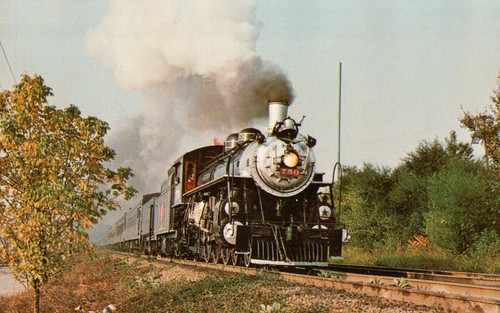 Railroad Postcard Vintage 1970 Steam Train Railway Loco No.750 Atlanta ...