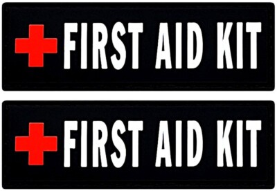 FIRST AID KIT PVC RUBBER PATCH | 2PC HOOK BACKING 3"x1" IFAK | eBay