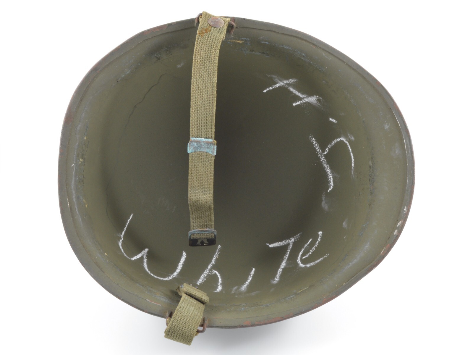 Original & Unusual U.S. M1 Helmet Shell W/ WWII OD#7 Chinstraps ...