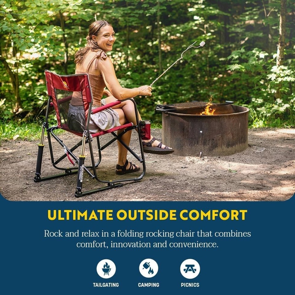 GCI Outdoor Freestyle Rocker Portable Folding Rocking Chair - Indigo ...
