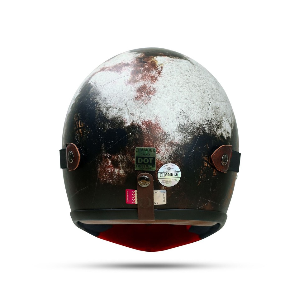 FULL FACE VINTAGE CUSTOM HELMET GALAXY PATINA GOLD LEAF CAFE RACER ...