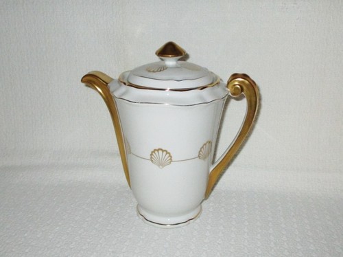 Limoges Edition Christofle Gold Decorated Shell Pattern Coffee Pot | eBay