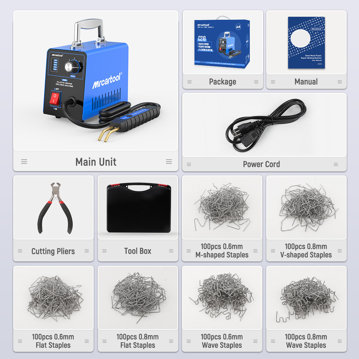 Plastic Welding Machine Car Plastic Repair Kit with 600 Hot Staples ...