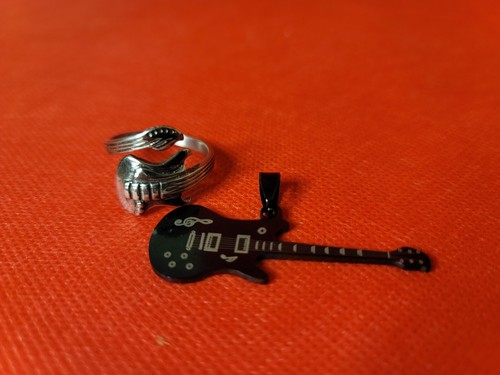 Electric Guitar Ring Stainless Steel Adjustable Band Sizes 7-12 ...