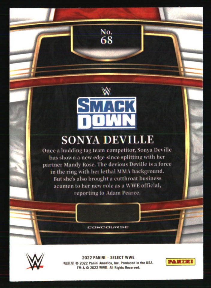Sonya Deville 2022 Panini Select WWE #68 WRESTLING Card | eBay