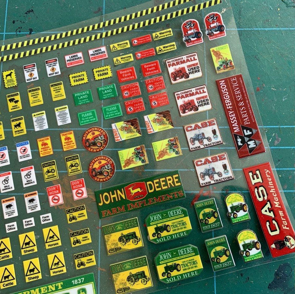 1:64 Farm Diorama Stickers – Realistic Signs for Hot Wheels, Ertl ...