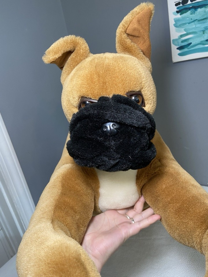 Rare Vintage Fable Toy Corp 1998 Large 35” Boxer Dog Stuffed Plush ...