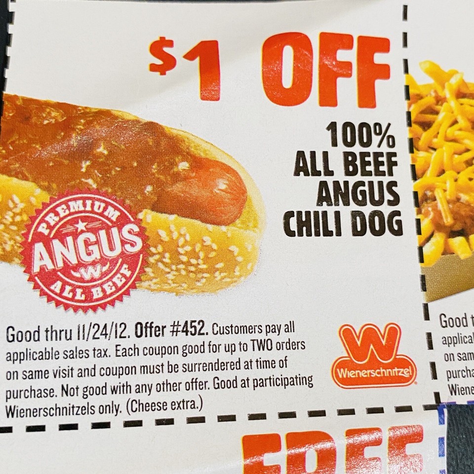 Mailer Ad 2012 Fast Food Promo Wienerschnitzel Hot Dog Fries Ephemera ...