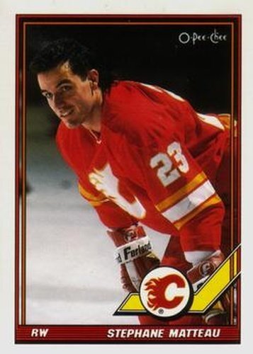 #383 Stephane Matteau - Calgary Flames - 1991-92 O-Pee-Chee Hockey | eBay
