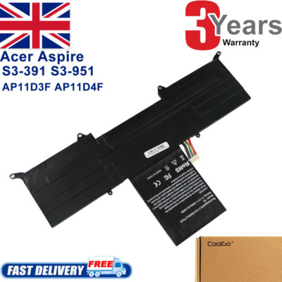 Battery for Acer Aspire S3 S3-391 S3-391-6407 S3-951-6646 AP11D3F ...