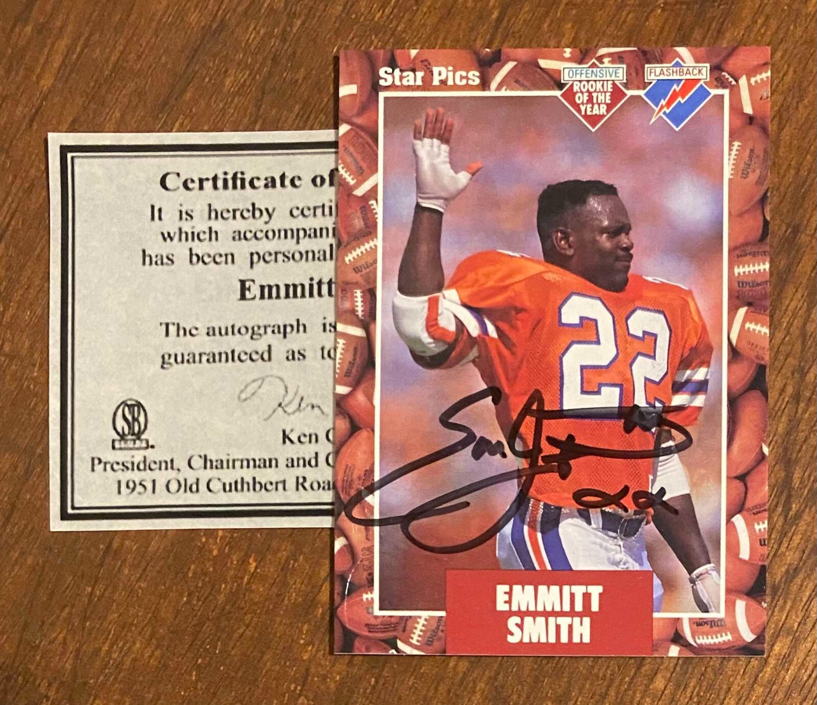 EMMITT SMITH 1991 Star Pics Auto Autograph Card w/ COA | eBay