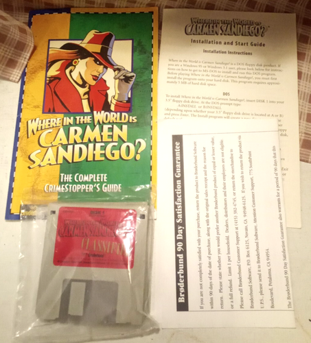1994 where in the world is Carmen sandiego computer 4 disk game with ...