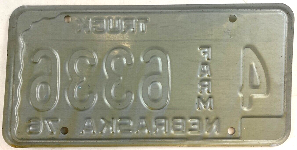Nebraska 1976 Farm Truck License Plate Tag Vintage Garage Custer Co ...