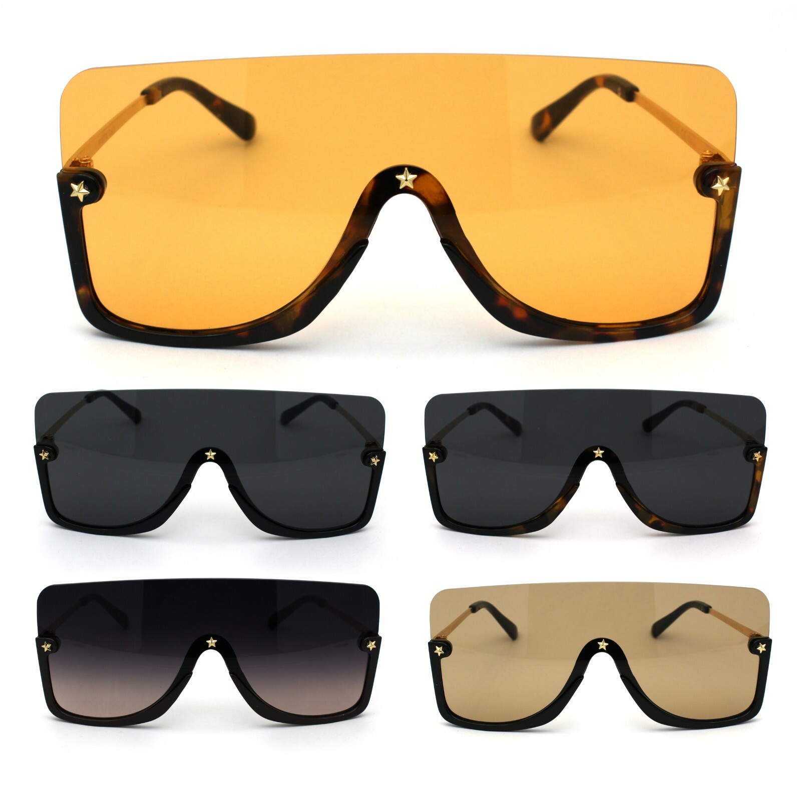 Luxury Large Upside Down Half Rim Shield Mobster Sunglasses | eBay