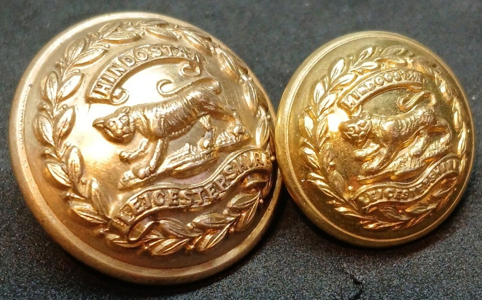 Leicestershire Regiment Officers 25mm & 19mm Gilt Buttons Jennens ...