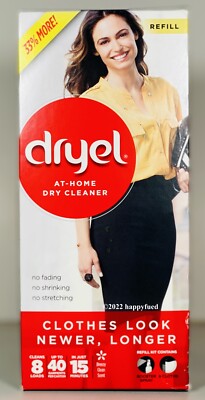 DRYEL At Home Dry Cleaner REFILL KIT 8 Cloths (Loads), Booster Spray 15 ...