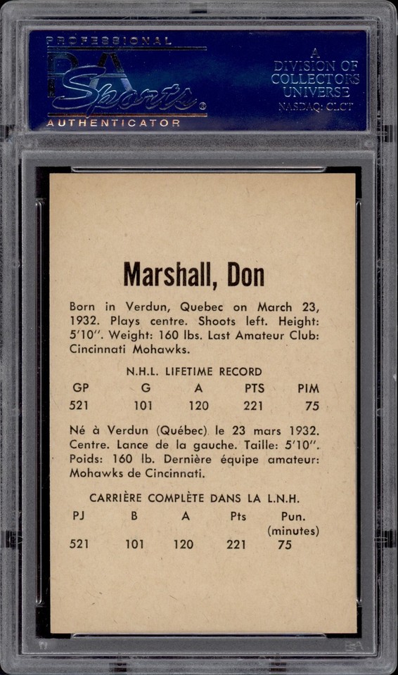 1962 PARKHURST #43 DON MARSHALL PSA 8 NEAR MINT- MINT | eBay