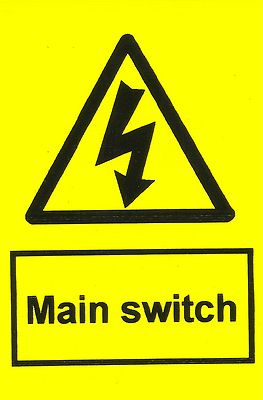 50 Vinyl Main Switch Labels / Stickers - Electrical - Voltage (76 x ...
