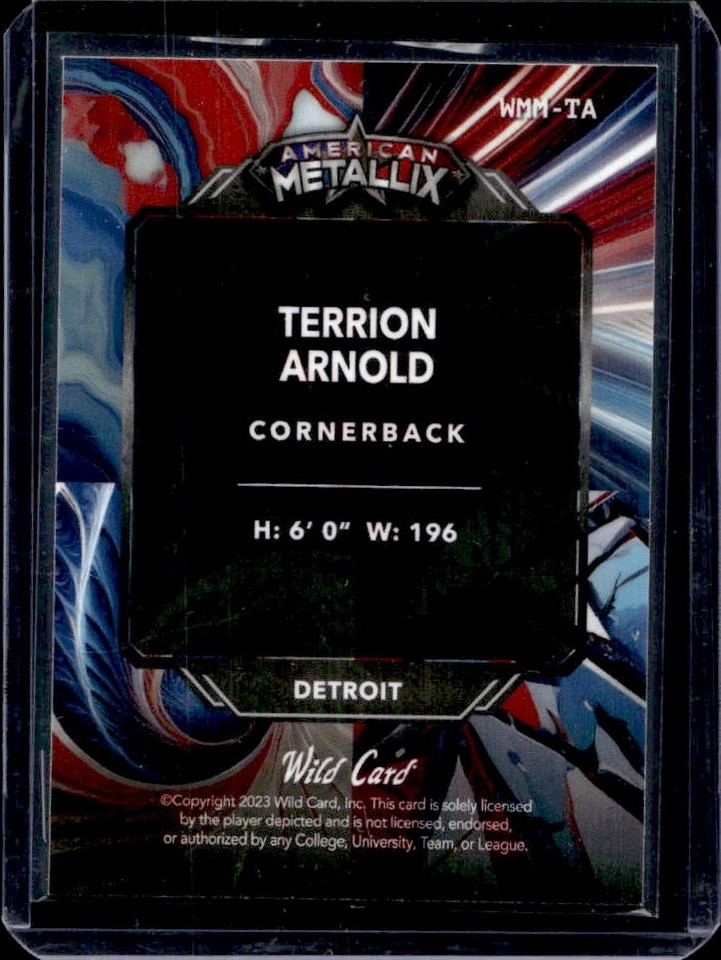 2023 Wild Card American Metallix Pro-Look Terrion Arnold Red Blue RC #3 ...