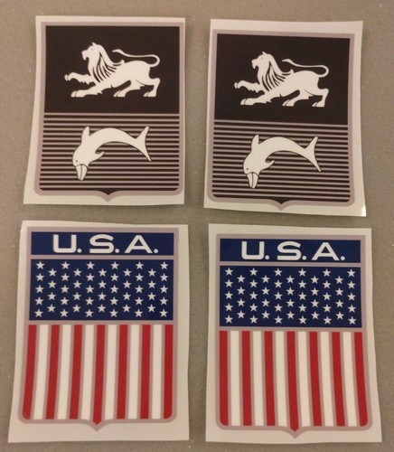 Donzi Hullside Logo Emblem Decal Set - USA Flag & Lion/Dolphin - Free ...