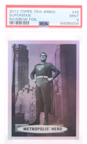 2013 TOPPS 75TH ANNIV #45 SUPERMAN 1966 Topps Superman #9 RAINBOW FOIL ...