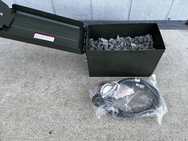 Portable Propane Fire Pit AMMO FIREBOX INCLUDES 1LB BOTTLE ADAPTOR | eBay