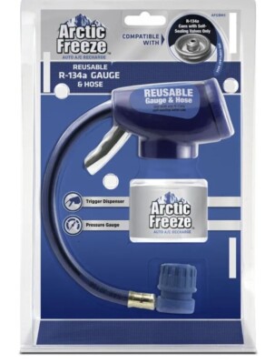 NEW! NIB! Arctic Freeze R-134a Blue Reusable AC Gauge and Hose, Self ...