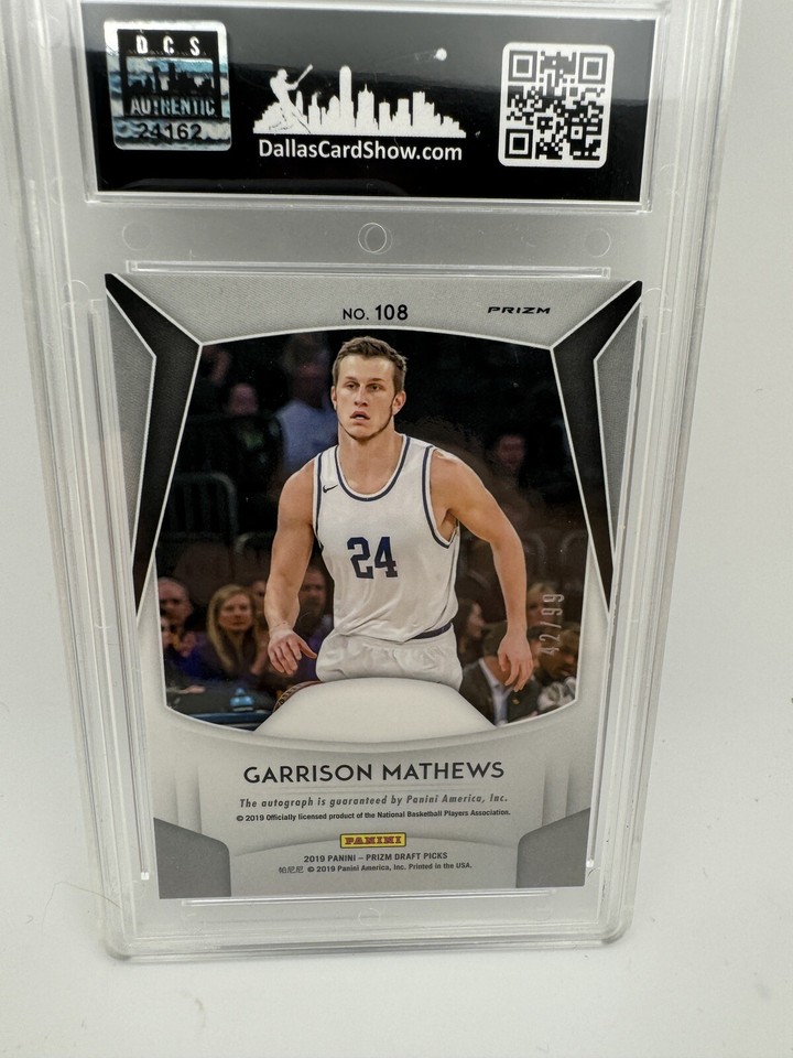 2019-20 Garrison Mathews Draft Picks Prizm Auto Red White Blue /99 ...