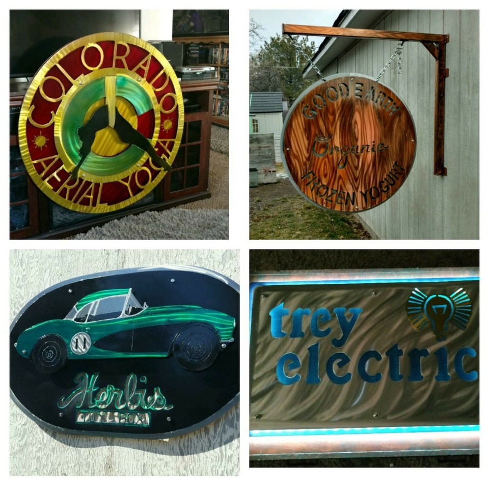 Metal sign wall hanging large indoor outdoor custom steel signage ...