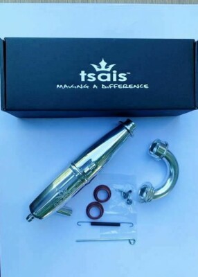 RC Car 1/8 Off-Road Double Chamber 1-Piece Tuned Pipe Set 0820 Polished ...