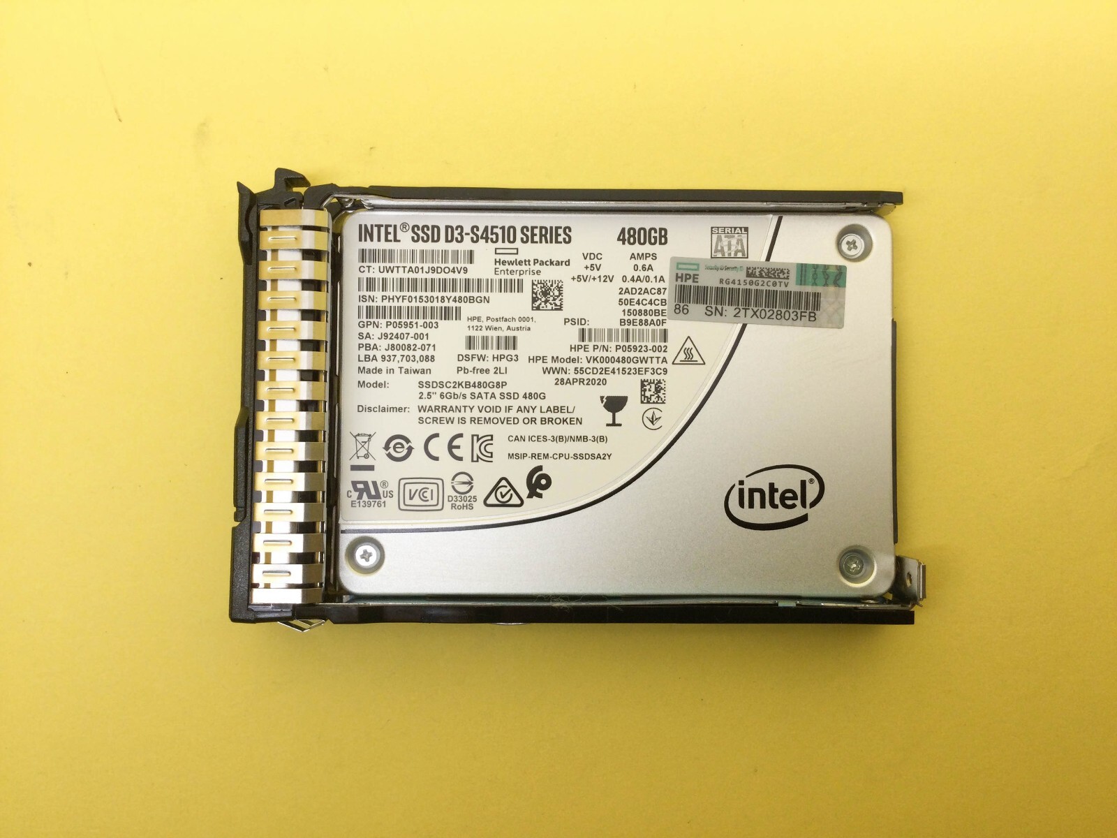P05928-B21 HPE 480GB SATA 6G READ INTENSIVE SFF SC SSD P08567-001 | eBay